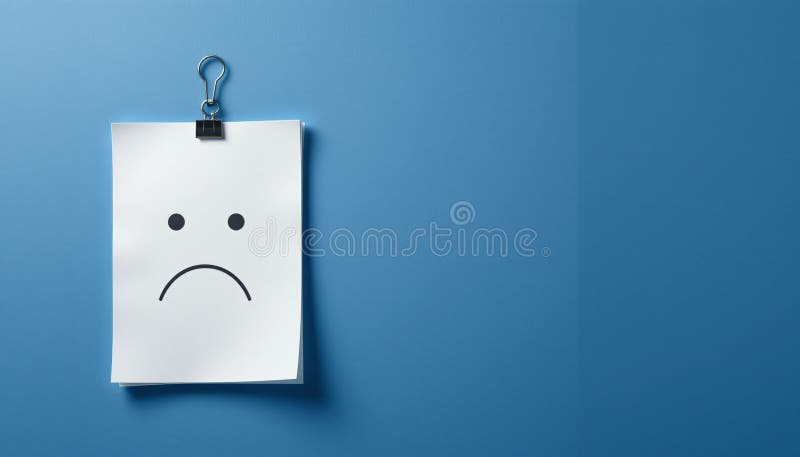 Simple Sad Face Illustration on Paper Stock Illustration - Illustration ...