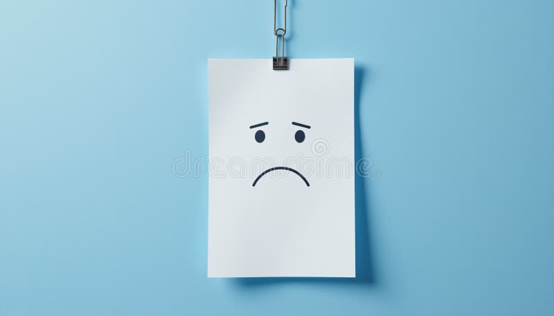 Simple Sad Face Illustration on Paper Stock Illustration - Illustration ...
