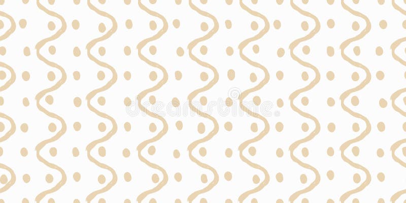 The Image Features a Seamless Pattern of Beige Wavy Lines and Circles ...