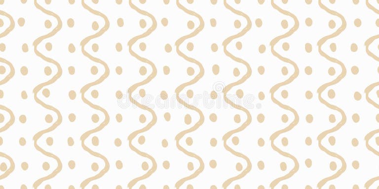 The Image Features a Seamless Pattern of Beige Wavy Lines and Circles ...