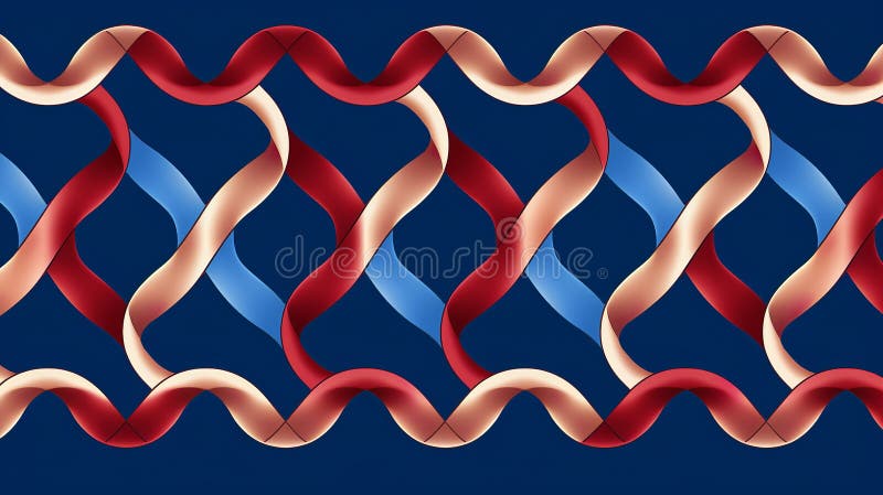 The Image Features a Seamless Pattern of Intertwined Ribbons in a Wave ...
