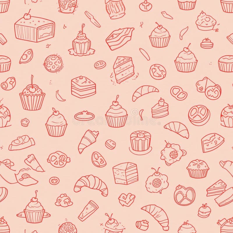 Various Bakery Themed Line Drawings Stock Illustrations – 6 Various ...
