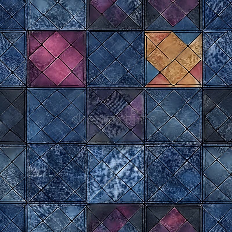 Patchwork Denim Repeating Pattern Stock Illustration - Illustration of ...