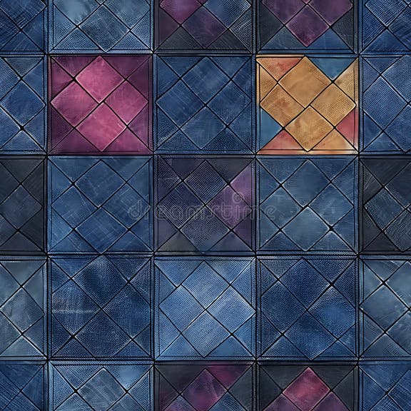 Patchwork Denim Repeating Pattern Stock Illustration - Illustration of ...