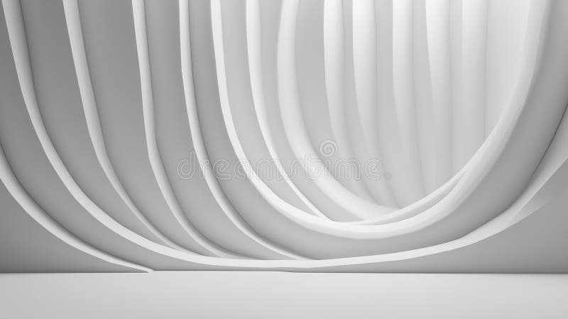 The Image Features a Series of Curved White Forms, Creating a Sense of ...