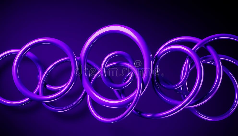 Neon Purple Loops Abstract Art Background Stock Illustration ...