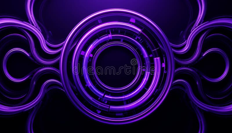 Neon Purple Loops Abstract Art Background Stock Illustration ...