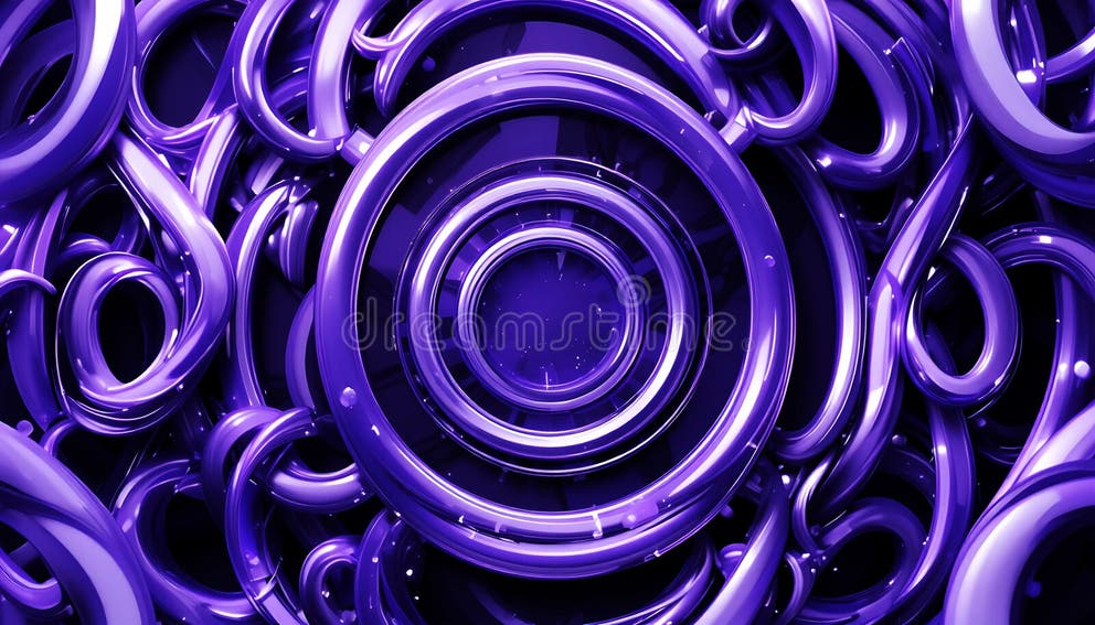Neon Purple Loops Abstract Art Background Stock Illustration ...