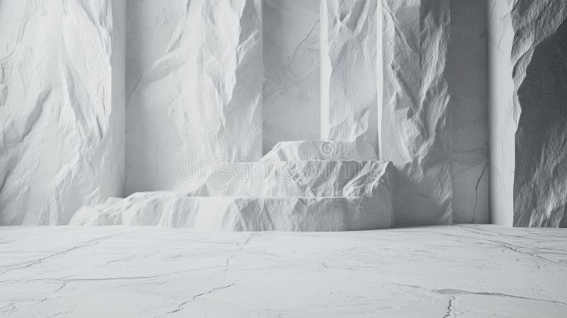 The Image Features a Series of Textured White Forms Stock Illustration ...