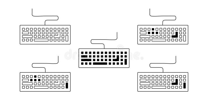 Computer Keyboard Icon. Line Art Computer Keyboards Icon with a ...