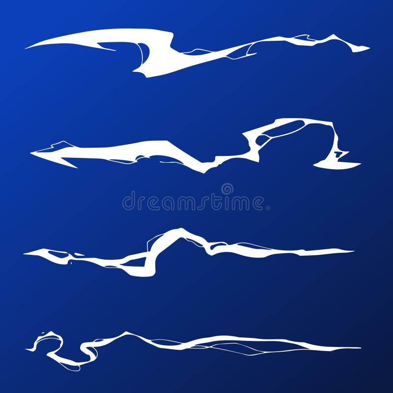 This Image Features a Set of Glowing, Irregular Blue Energy Lines ...