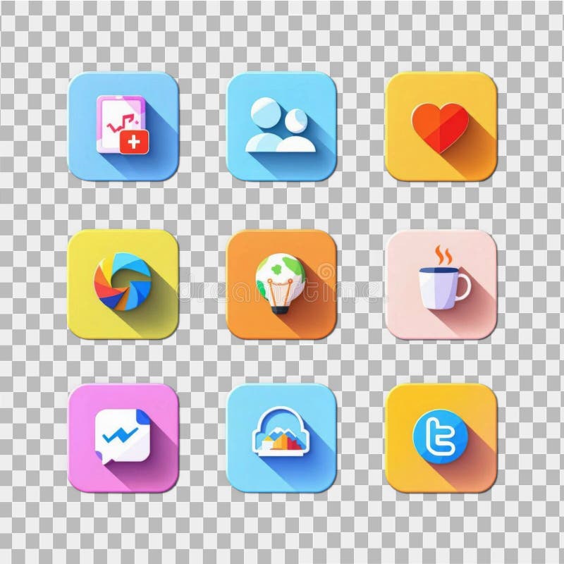 High-Quality 3D App Icons for Mobile and Web Applications Stock ...