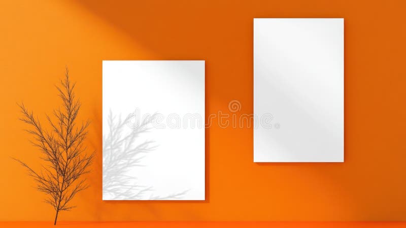 Vertical Rectangle Menu Mockups with Soft Thuja Leaves and Copy Space ...