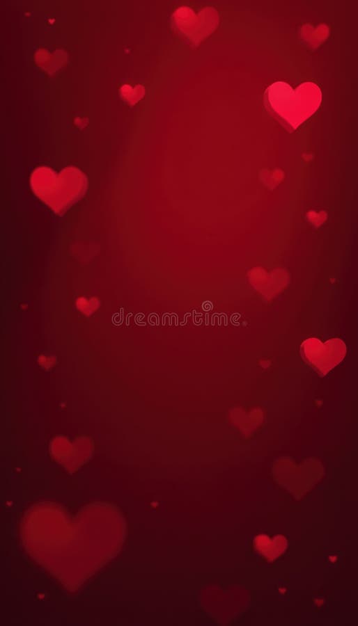 Floating Red Hearts on a Deep Crimson Background, Valentines Day Stock ...