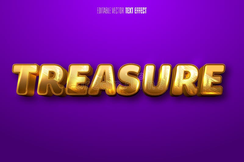 Bright Gold Text Spelling Treasure in a Bold, Glossy Style Against a ...