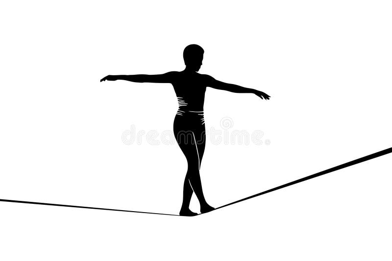 Silhouette of a Balancer Walking on a Tightrope for Inspired Designs ...