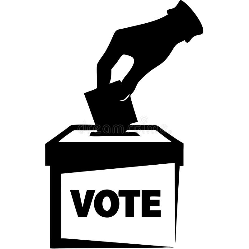 Hand Placing Ballot in Voting Box Vector Silhouette for Election ...