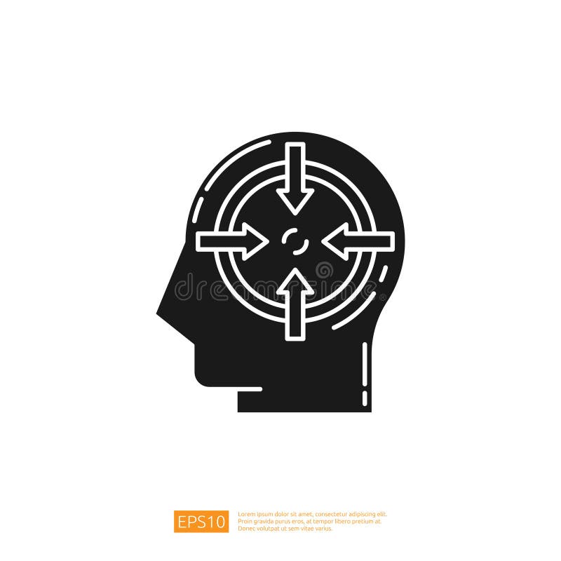 The Image Features a Silhouette of a Human Head with a Target Symbol ...
