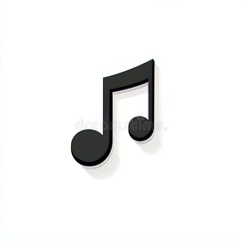 The Image Features a Simple Black Line Art Music Note Icon on a Plain ...