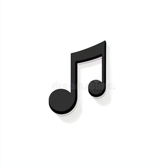 The Image Features a Simple Black Line Art Music Note Icon on a Plain ...