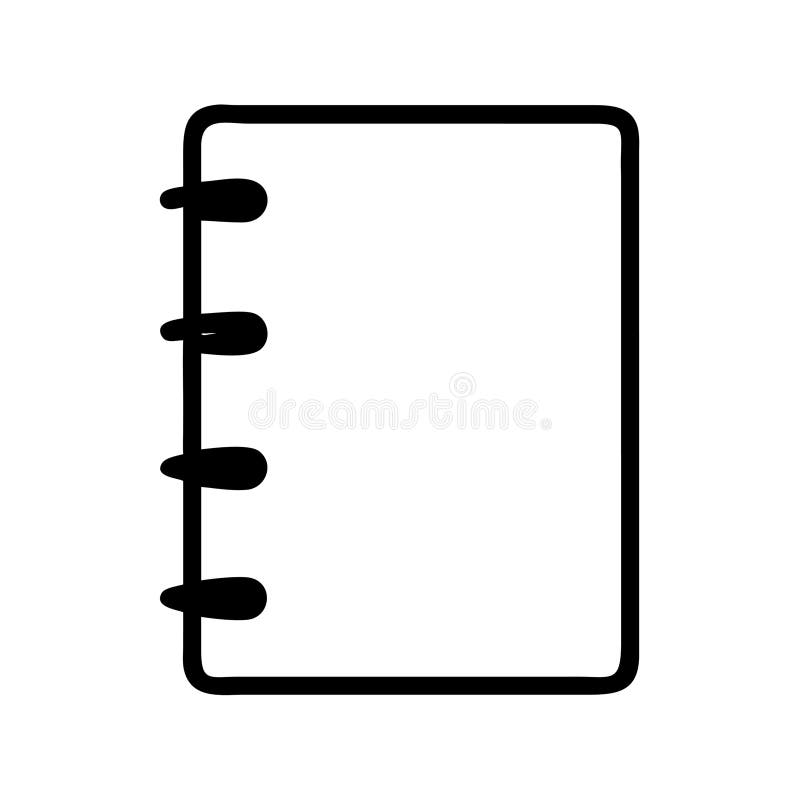 Simple Black Outline Ring Binder Notebook Vector for Stationery and ...