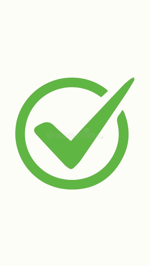 Green Check Mark Symbol Logo with Shiny Finish Stock Illustration ...