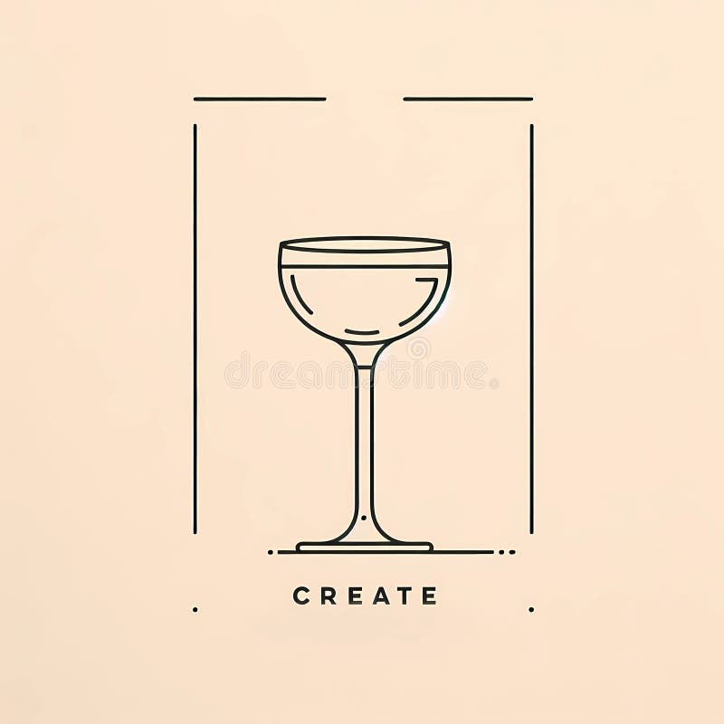 Create: a Minimalistic Cocktail Illustration Stock Illustration ...
