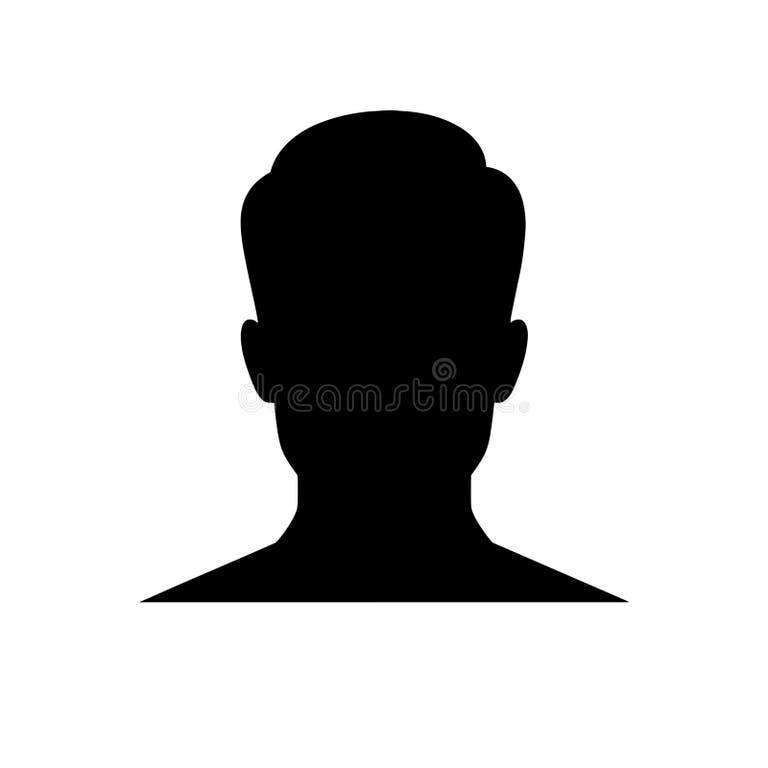 Male Head Silhouette Profile Simple Black Human Face Stock Photo ...