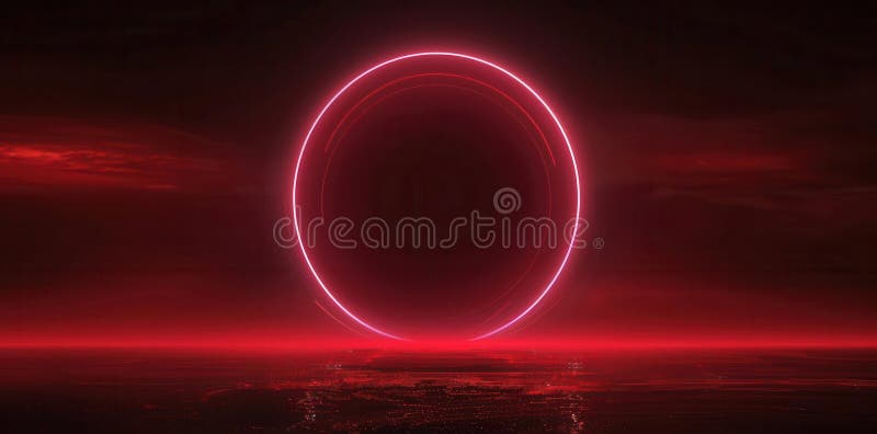 Minimalistic Red Circle Design. Transparent Background Concept Stock ...