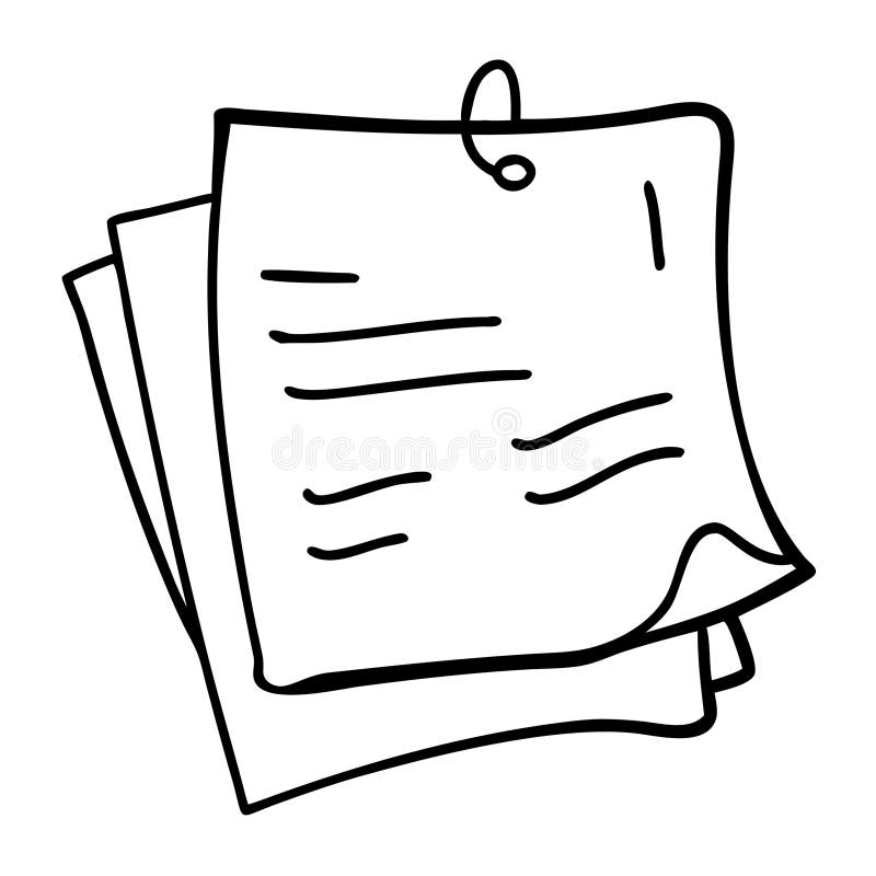 Simple Vector Sketch of Hanging Documents for Office and Educational ...