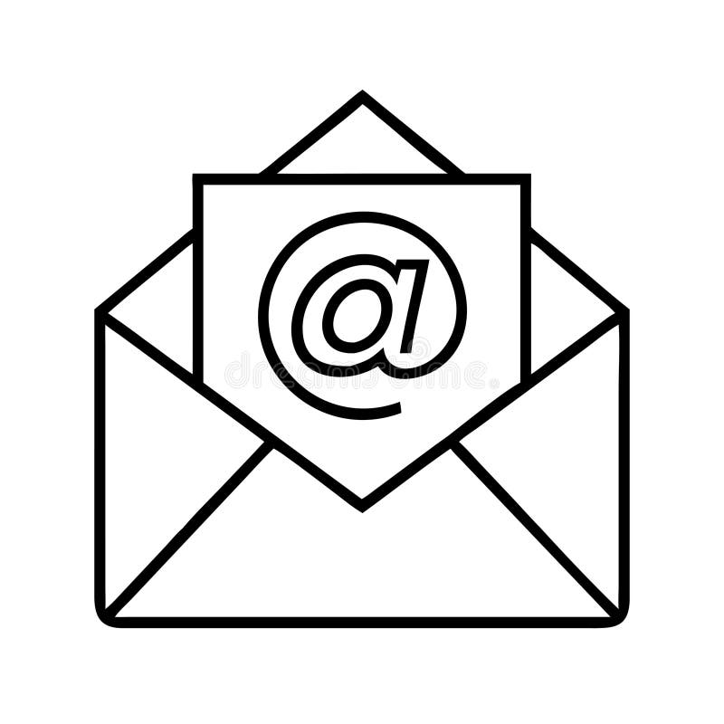 Email Symbol Inside Envelope Vector Communication Illustration Stock ...