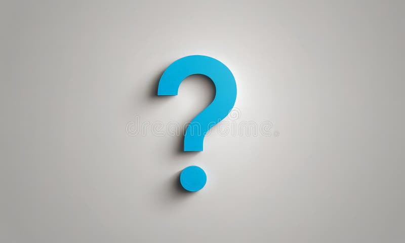 Blue Question Mark with Smaller Blue Dot Below it is Centered Against ...