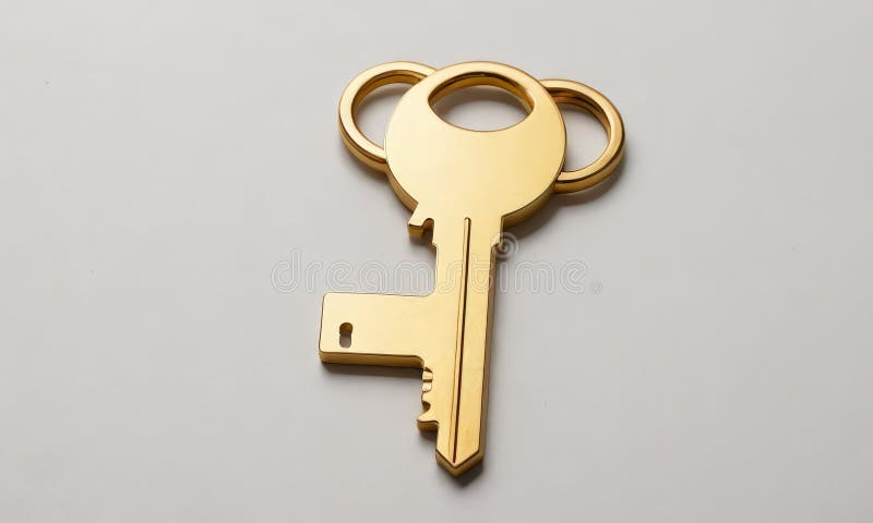 Golden Key with Crescent Moon and Three Rings is Displayed Against ...