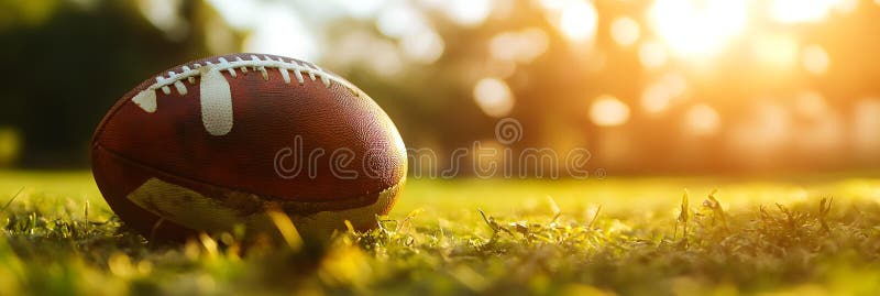 Football on Green Grass stock illustration. Illustration of play ...