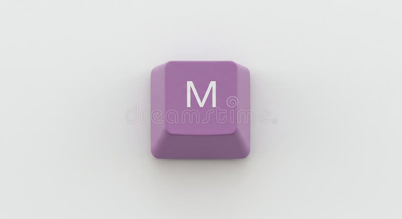 Purple Keyboard Key: Letter M Stock Illustration - Illustration of ...