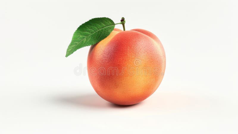 Fresh Peach with Leaf, Generative AI Stock Photo - Image of simple ...