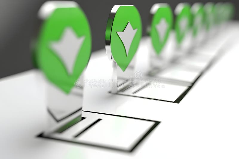 Check Mark Symbols for Approval and Feedback in a High-Tech Style Stock ...