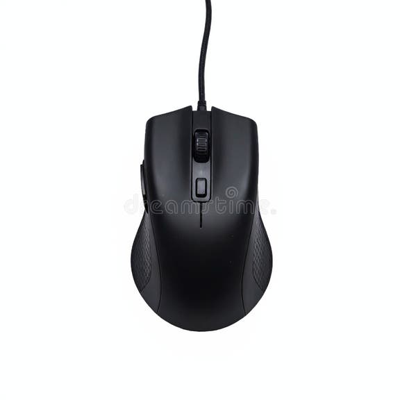 Black Computer Mouse with Scroll Wheel and Wired Cable Transparent ...
