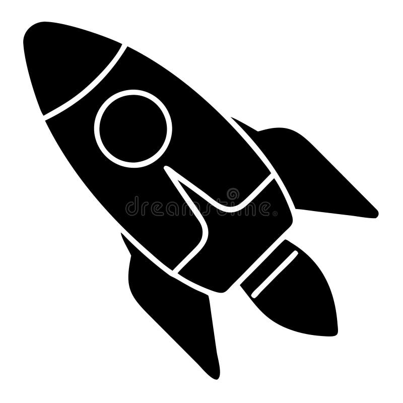 Black Rocket Ship Vector for Space Exploration and Innovation Themes ...