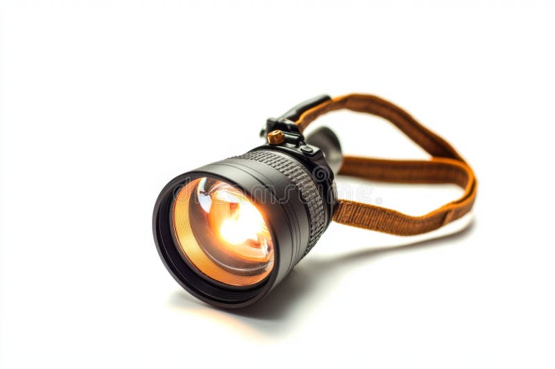 A Close-up View of a Modern Flashlight Showcasing Its Vibrant Beam and ...