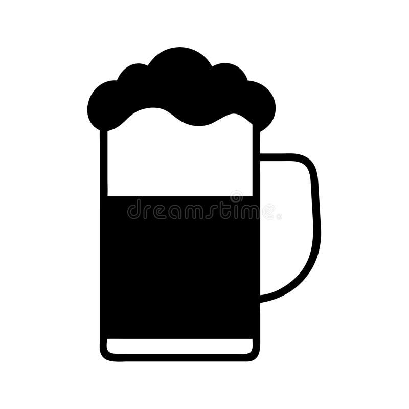 Beer Mug Silhouette Vector for Bar and Brewery Design Stock Image ...