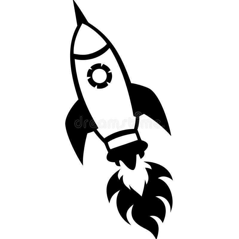 Rocket Launch Silhouette Vector for Design Projects and Creative ...