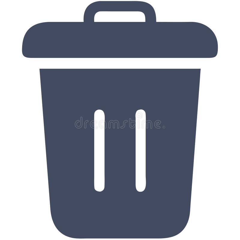 Dark Blue Trash Can for Waste Management and Organization Stock Image ...