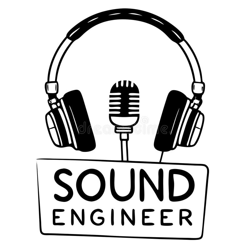 Sound Engineer Vector with Microphone and Headphones Design for Audio ...