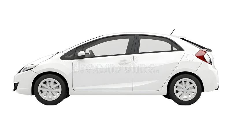 White Compact Car Side View for daily Commuting and Urban Travel Stock ...