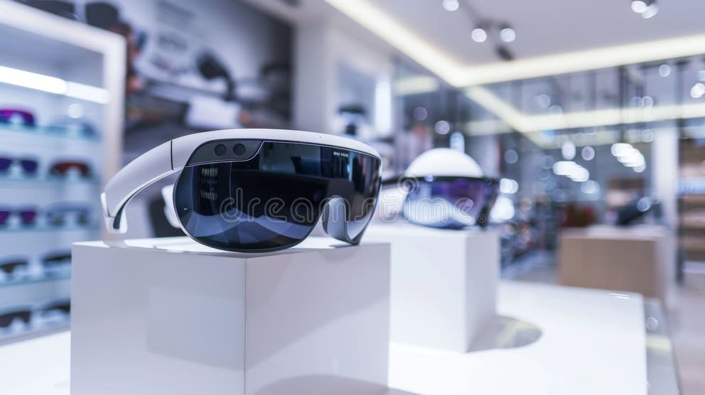 Modern Smart Glasses Display in High-Tech Store, Generative AI Stock ...