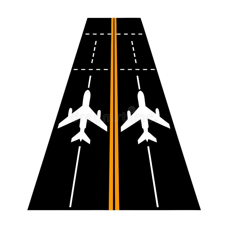 Runway Airplane Silhouette Vector for Aviation Design and Educational ...