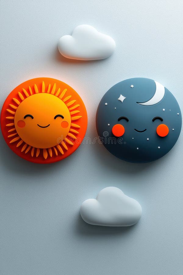 Simple Flat Design of Sun and Moon UI Slide Buttons Stock Photo - Image ...