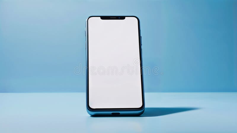 This Image Features a Sleek Smartphone with a Blank Screen, Placed on a ...