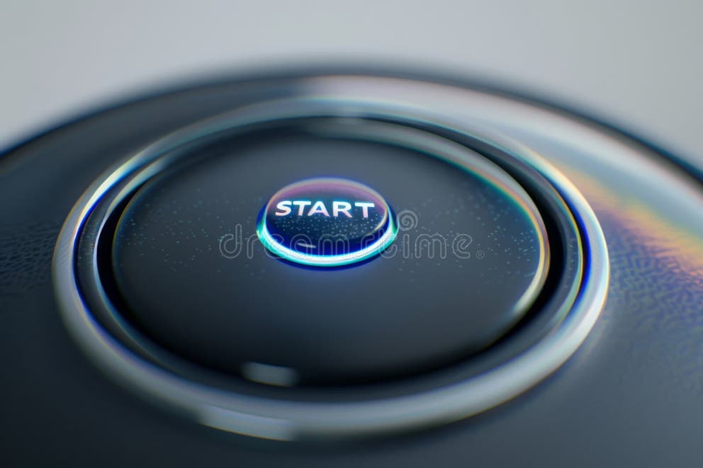 Futuristic START Button Design Stock Illustration - Illustration of ...